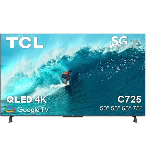 טלוויזיה חכמה 75” QLED מבית TCL בעיצוב דק ואלגנטי ללא מסגרת דגם 75C725 ...
