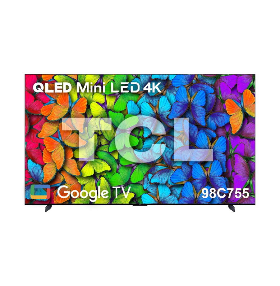 מסך טלוויזיה ''98 QLED Mini-LED 4K Google TV דגם 98C755 מבית TCL
